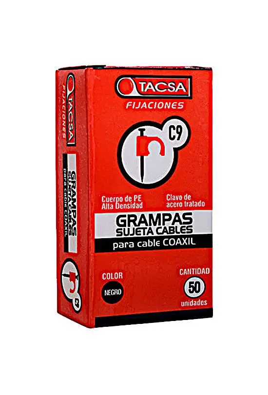 GRAMPA PARA CABLE COAXIL N12 x 20U NEGRA – PTGRAM12CN – MACONS